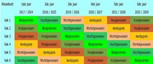 Ons roulatieschema voor wisselteelt in zes vakken. - De Biologische ...